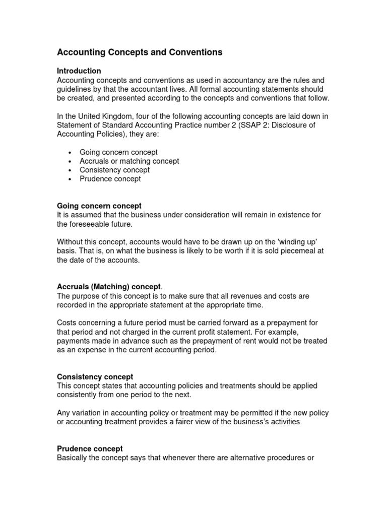 Accounting Concepts & Conventions | PDF | Historical Cost | Economies