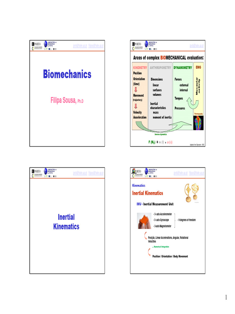 Biomecânica - Inertial Kinematics - 2023 | PDF | Inertial Navigation System | Kinematics