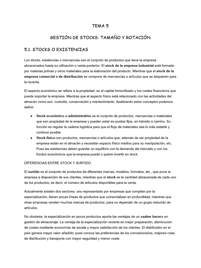 TEMA 5 Logistica de Almacenamiento | PDF | Business | Obtención