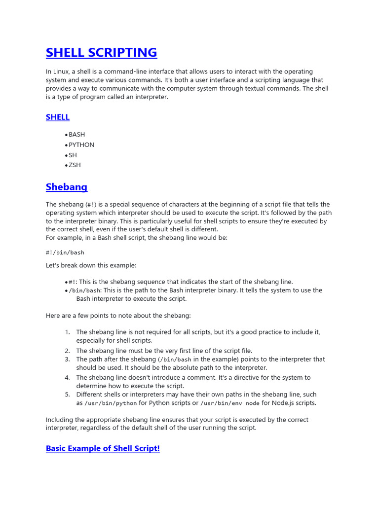 Shell Scripting Notes | Download Free PDF | Regular Expression ...
