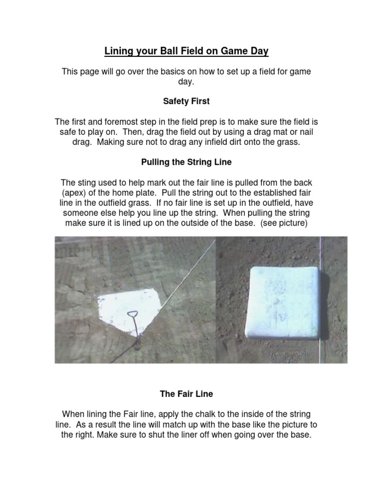 Lining Baseball and Softball Fields Guide | PDF
