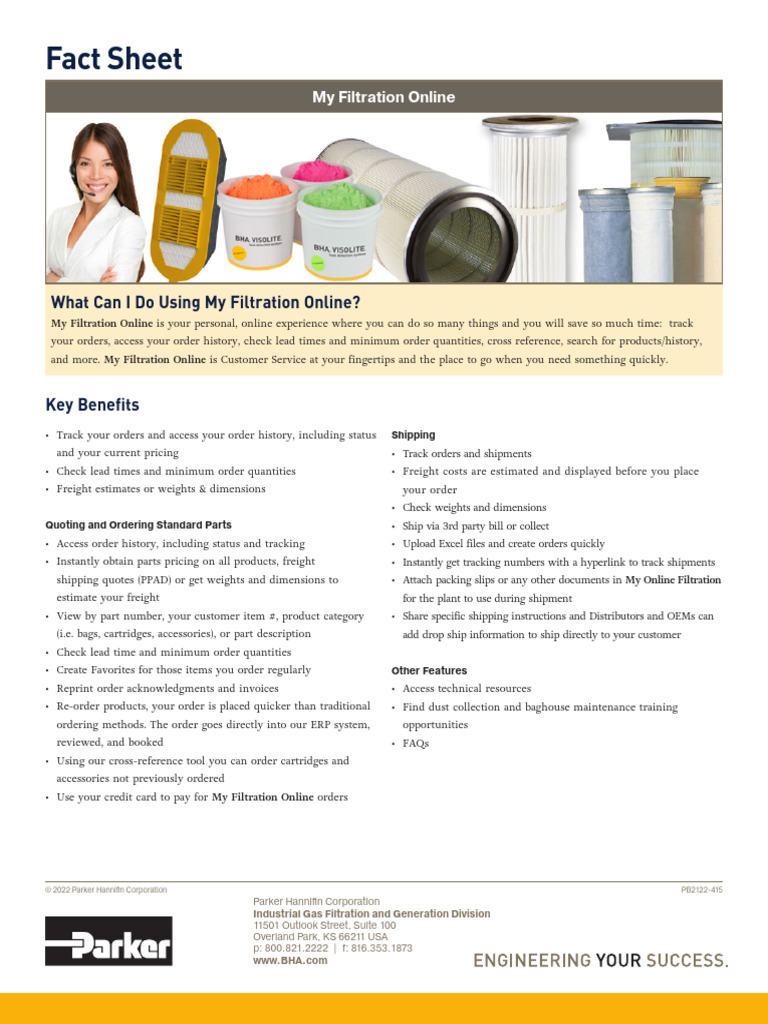 PKR BHA FACT SHEET Parker My Filtration Online-PB2211-415 | PDF | Cargo | Computing