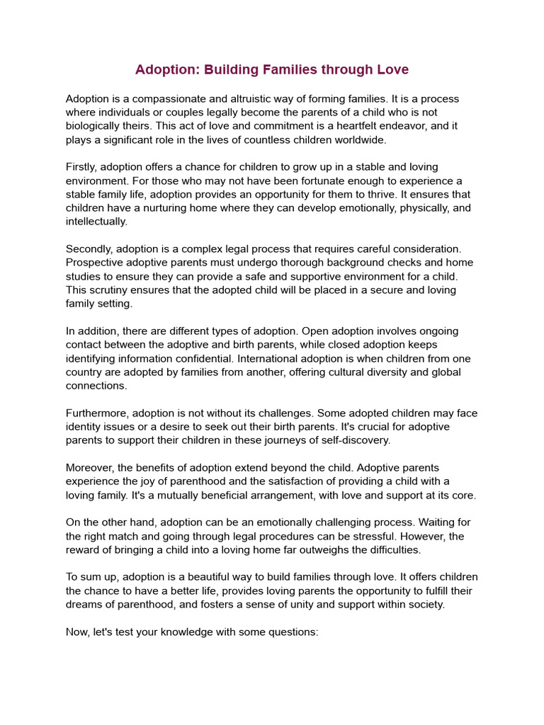 Reading Adoption | PDF | Adoption | Parenting