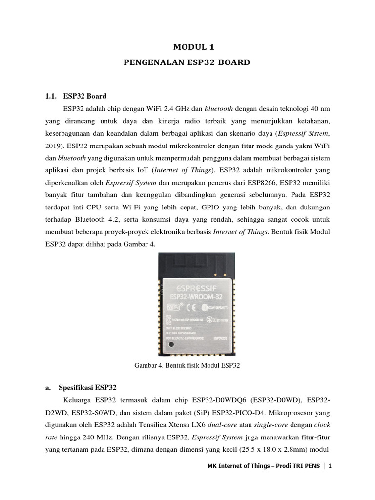Praktek Modul 1 Pengenalan ESP32 | PDF | Komputer