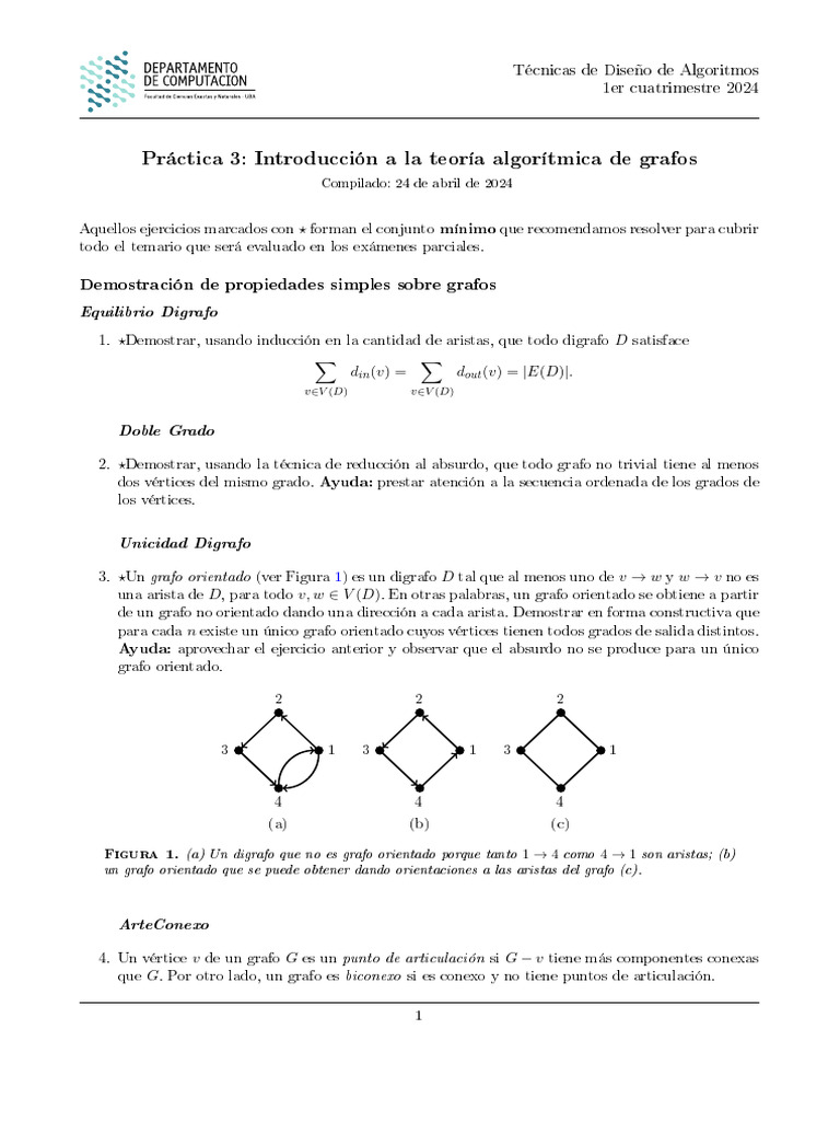 Práctica 3 - Introducción A Grafos | PDF | Teoría de grafos | Vértice (teoría de grafos)