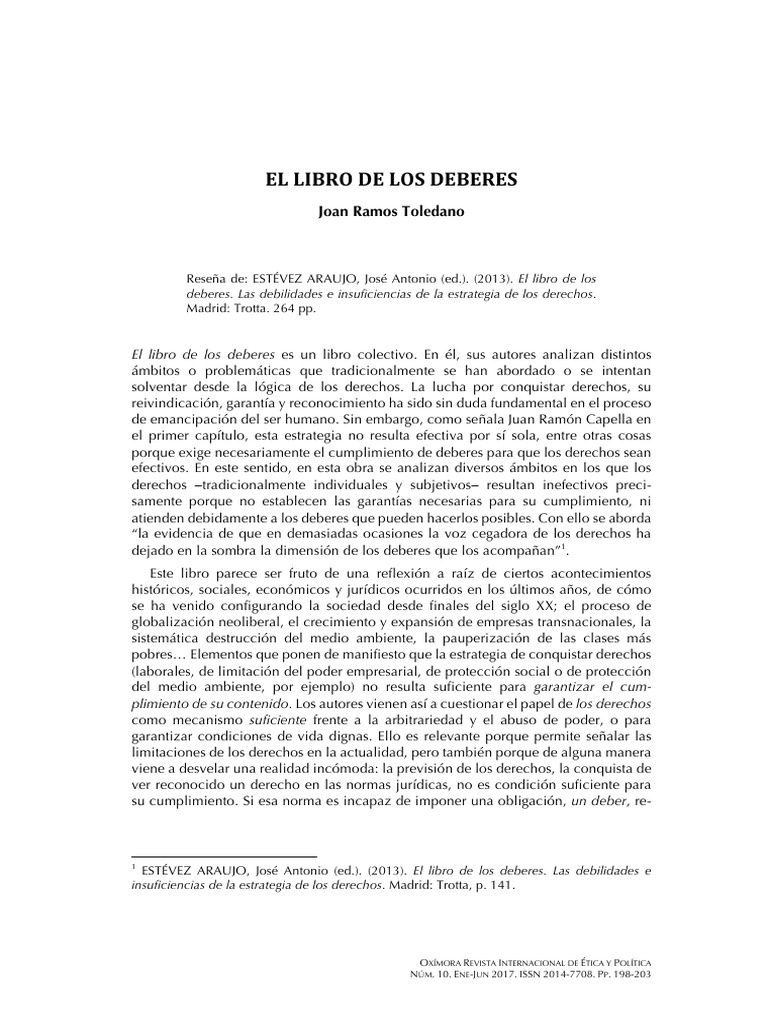 Deberes | PDF | Derechos | Discriminación
