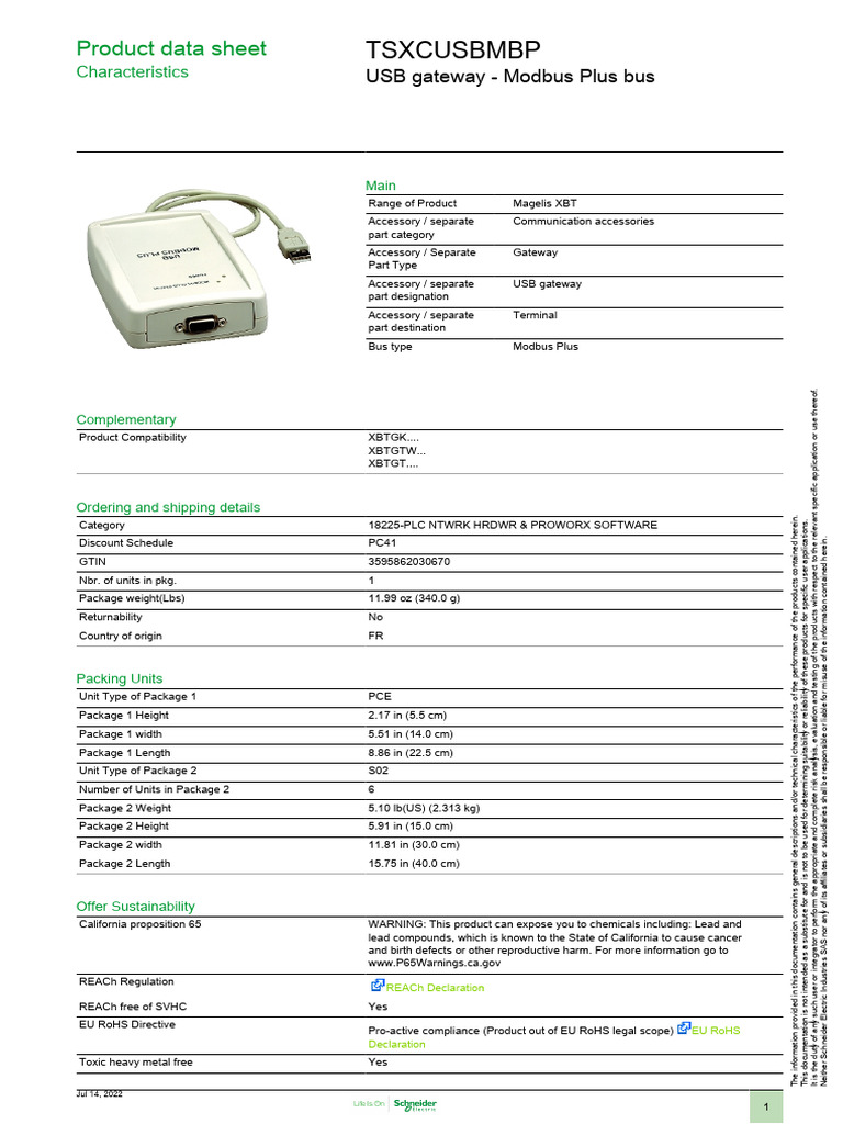 USB Gateway Modbus Plus Specifications | PDF | Science & Mathematics ...