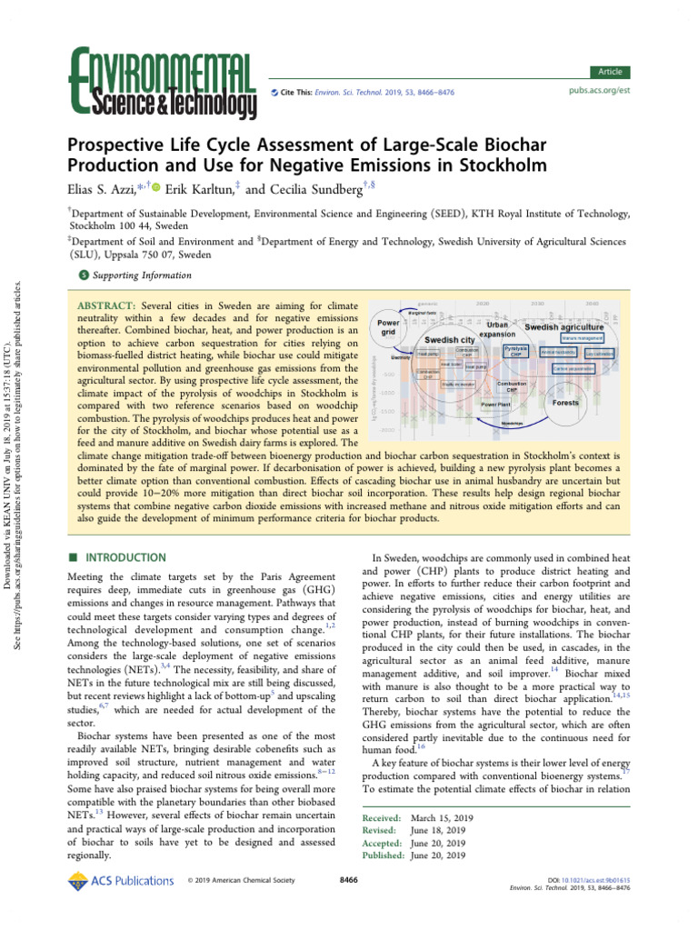 Azzi (2019) Prospective Life Cycle Assessment of Large-Scale Biochar ...