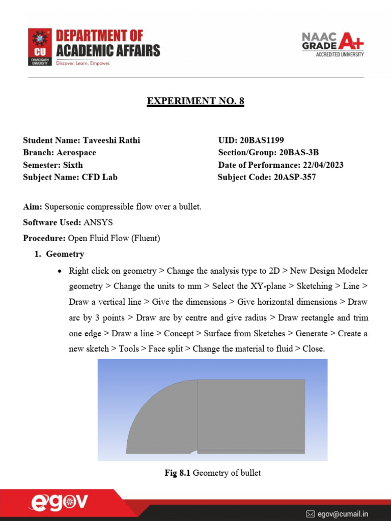 CFD Lab Exp 8 | PDF | Computational Fluid Dynamics | Chemical Engineering