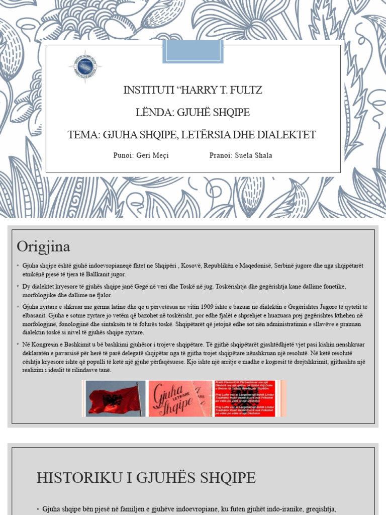 Gjuha Shqipe, Letersia Dhe Dialektet | PDF