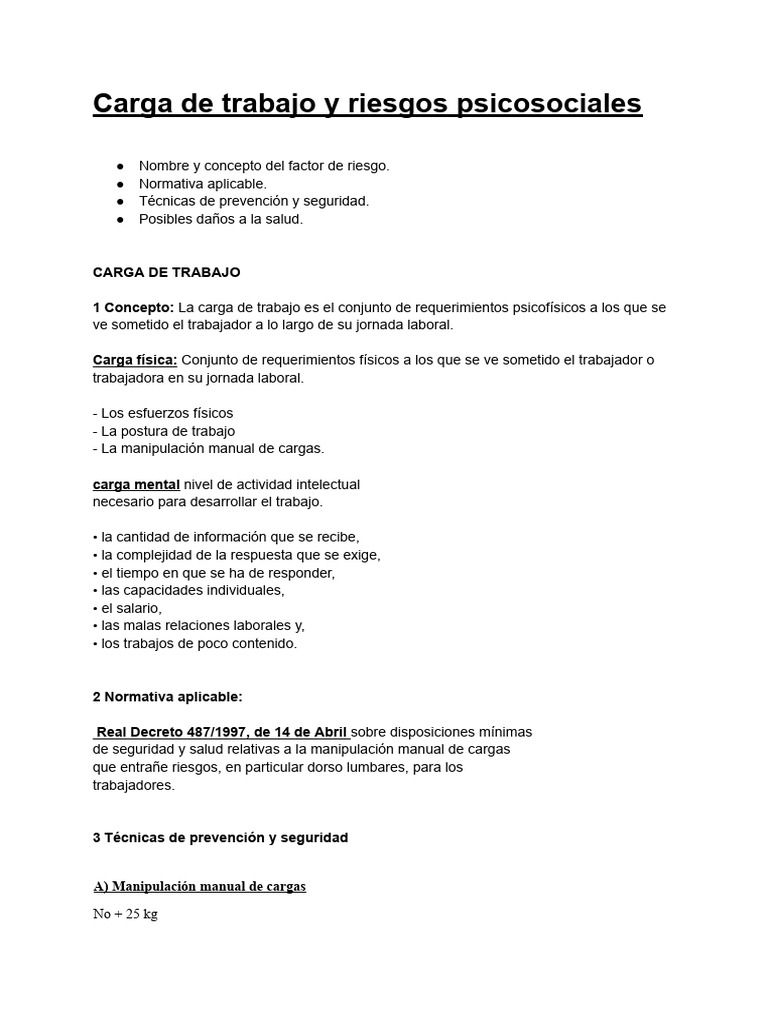 FOL Riesgos Laborales | PDF | Estrés (biología) | Sicología