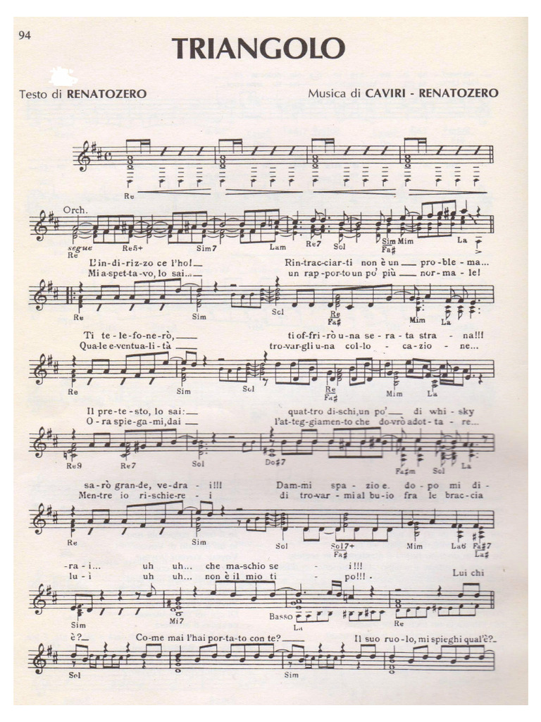 Renato Zero - Triangolo | PDF