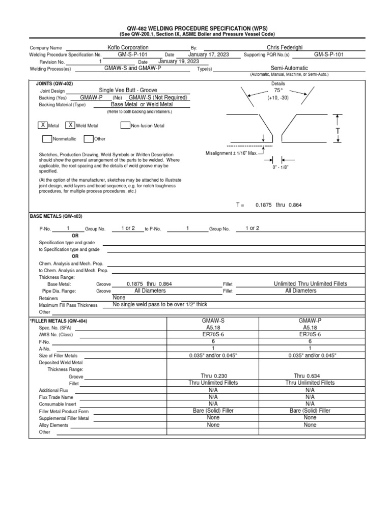 GM-S-P-101 WPS and PQR | PDF | Welding | Construction