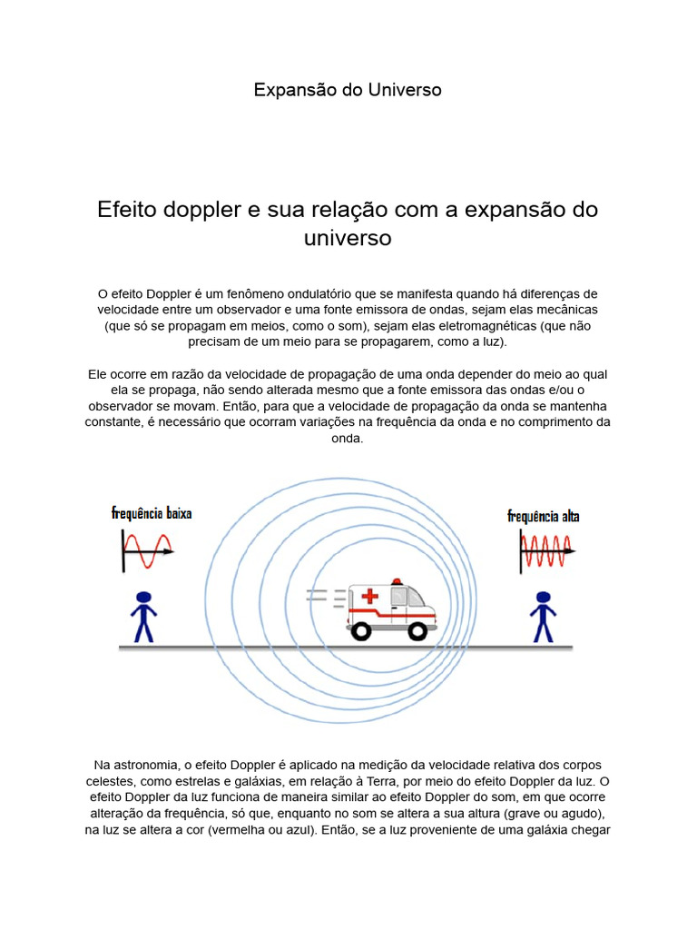 Expansão Do Universo | PDF | Efeito Doppler | Universo