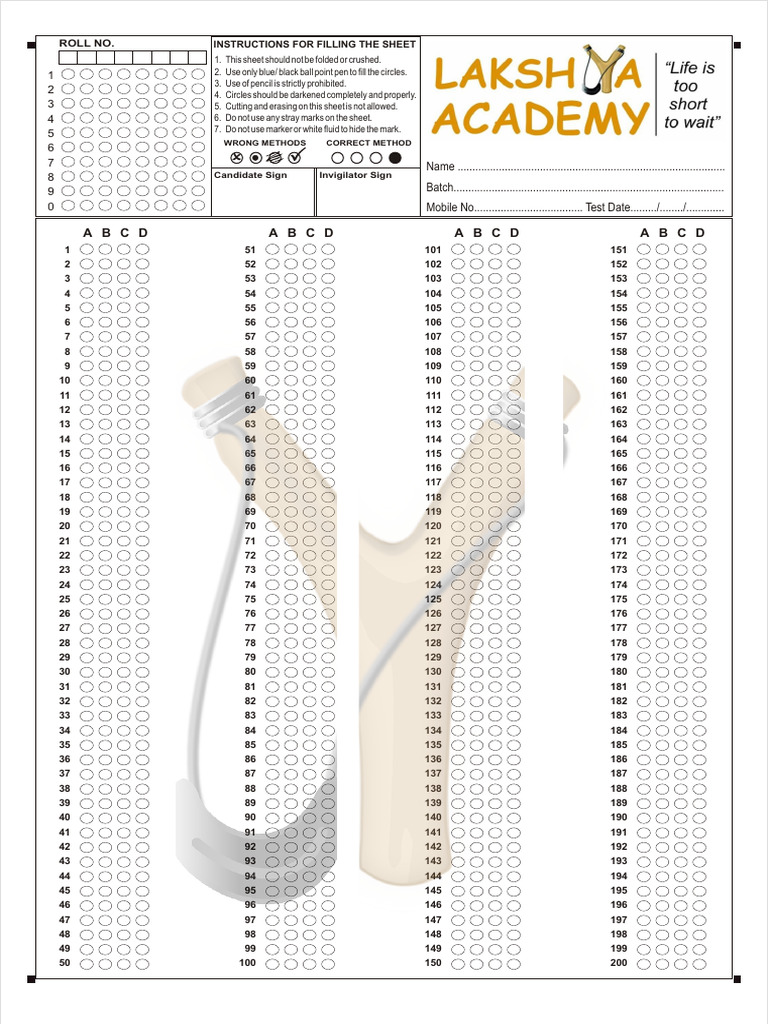 RMS Cet Omr-1 | Download Free PDF | Writing Implements | Stationery