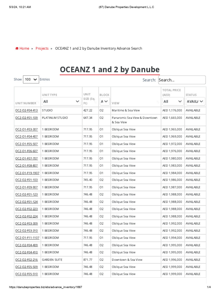 Oceanz by Danube: Luxury Sea View Homes | PDF