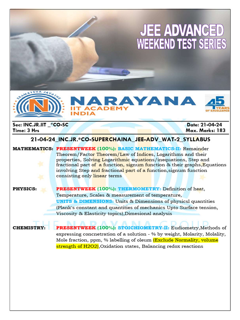 21 04 24 Ijr Iit Star Co Scmodel A Jee Adv 2017P Ii Wat 2 QP | PDF | Temperature | Thermometer