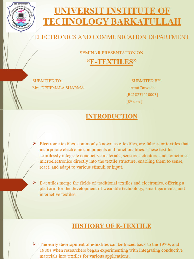 E-Textiles: Innovations and Applications | PDF | E Textiles | Textiles