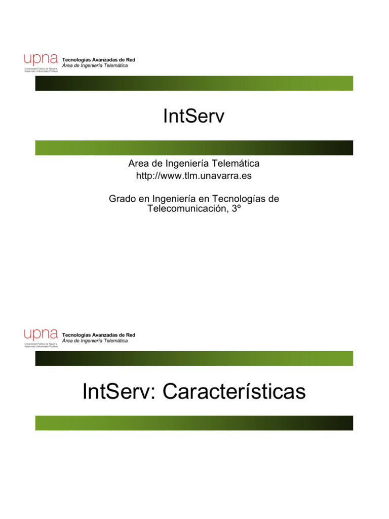 Tema2 09 IntServ | PDF | Calidad de servicio | Protocolos de internet