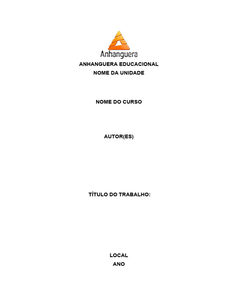Modelo Trabalho Acadêmico Anhanguera | PDF