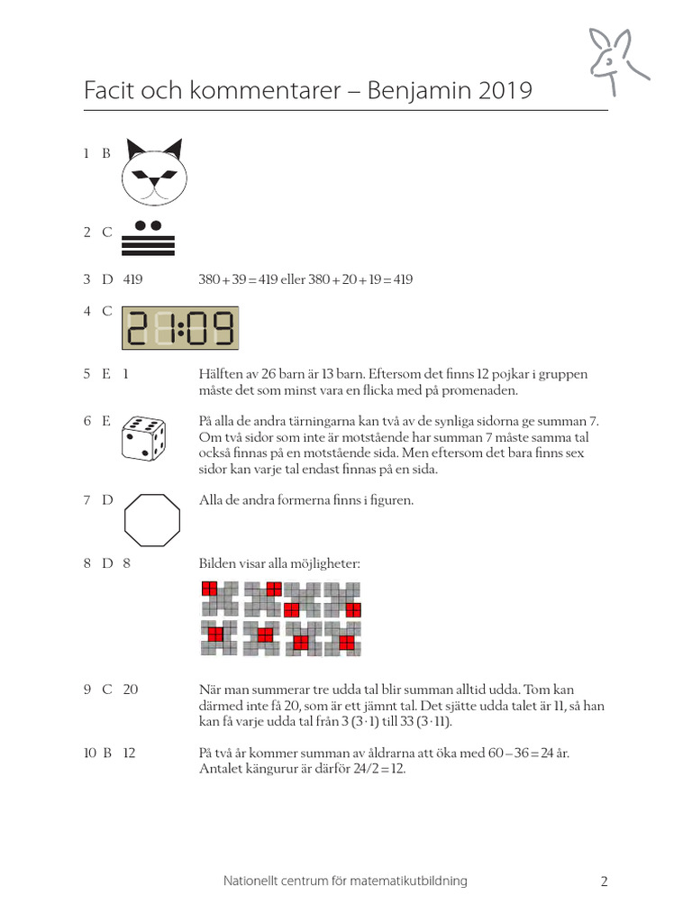Viktor Ekegren - BJH 5a - Benjamin - Facit - Arb - Vid - 2019 | PDF
