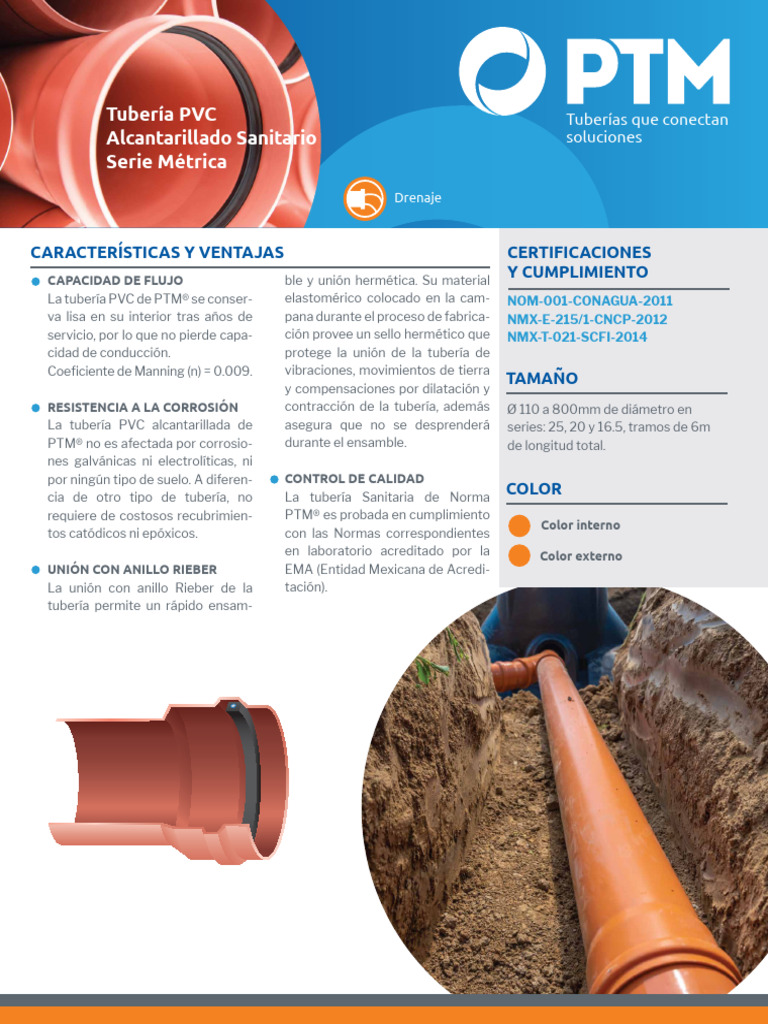 ficha-tecnica-tuberia-PVC-alcantarillado-sanitario | PDF | Tubería ...