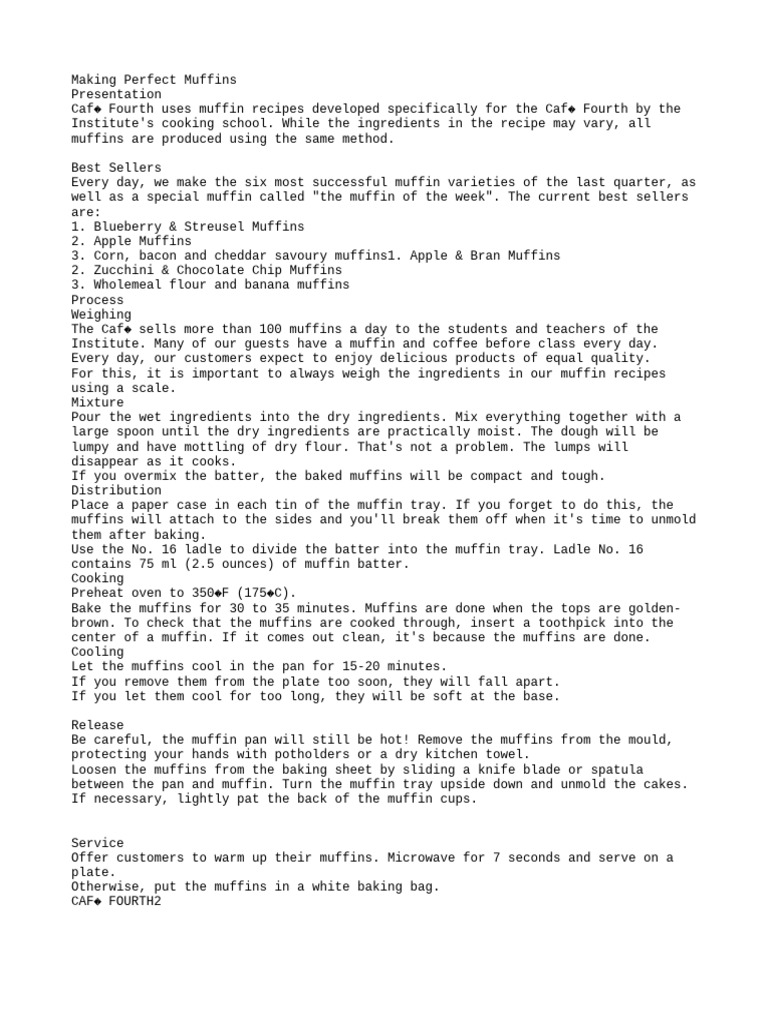 Outline Proposal | PDF | Muffin | Baked Goods