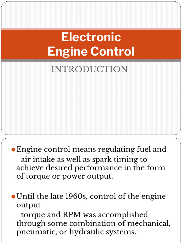 Electronic Engine Control - U3 | PDF | Internal Combustion Engine ...