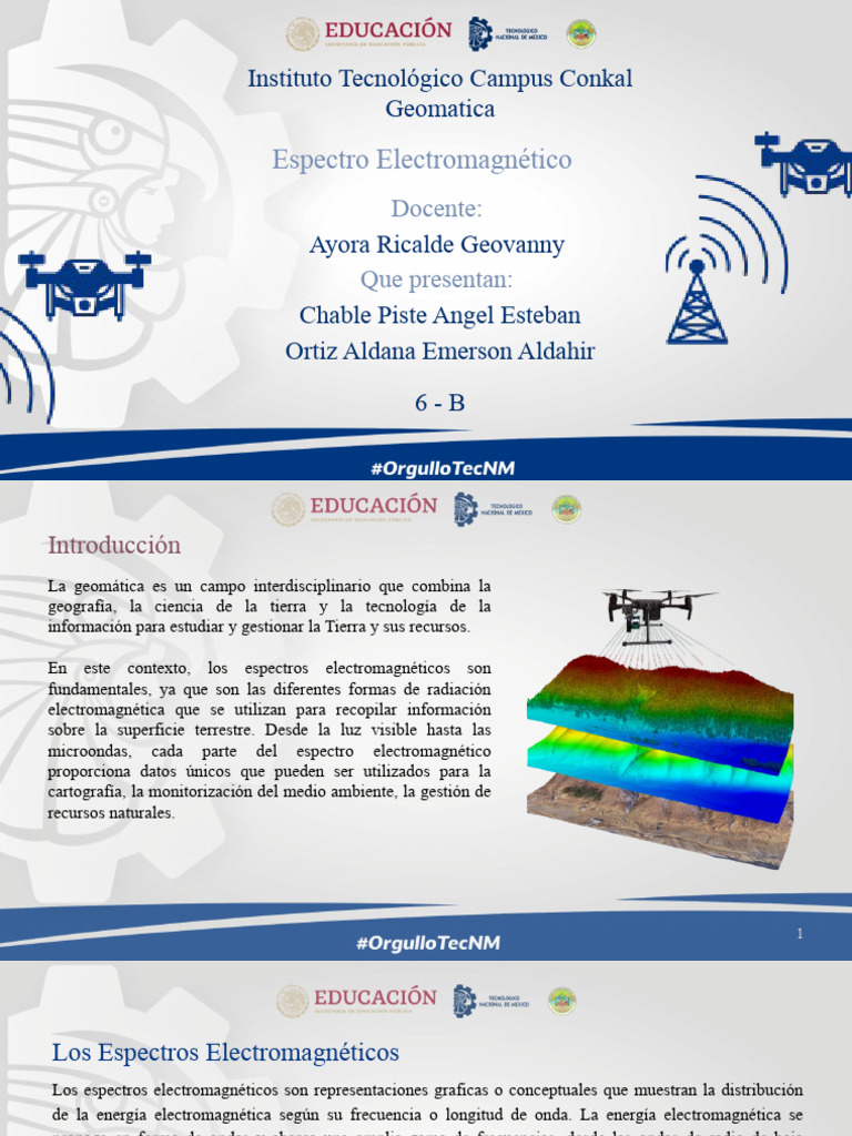 Presentación de geomatica | PDF | Radiación electromagnética | Espectro electromagnético