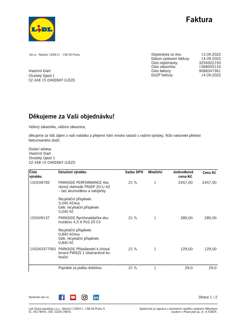 Faktura 3256922193 | PDF