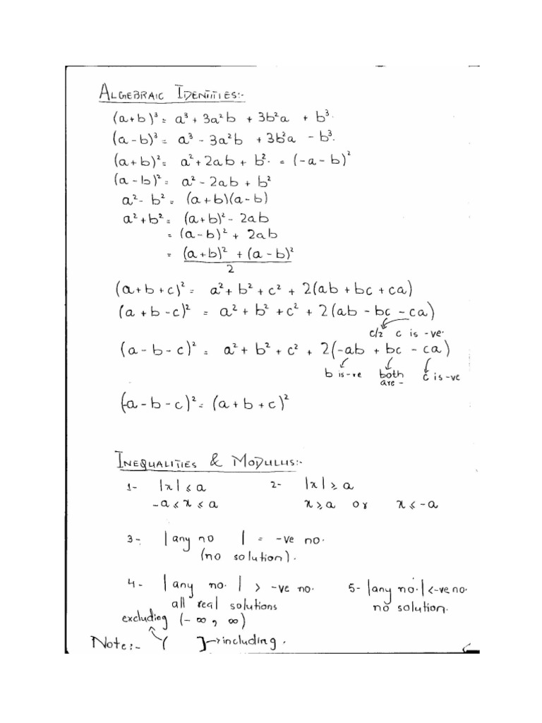 Math Formula Sheet | PDF