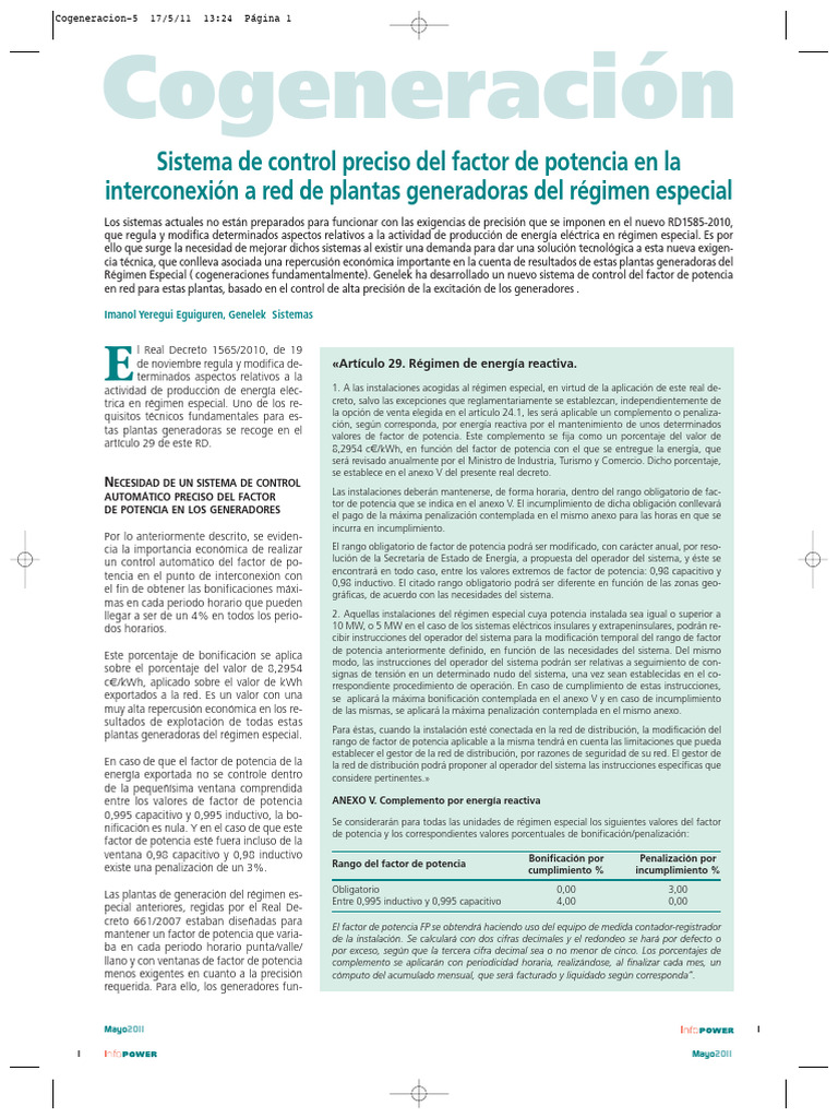 Control Preciso Factor de Potencia | PDF | Poder (Física) | Electricidad