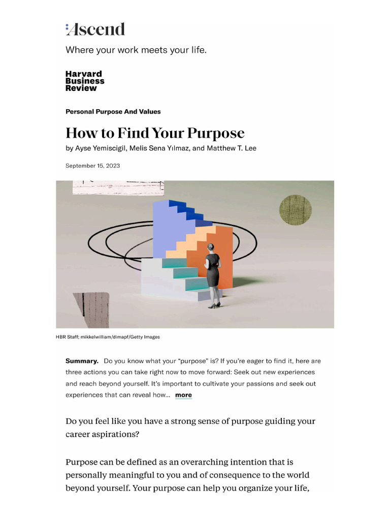 How To Find Your Purpose | PDF