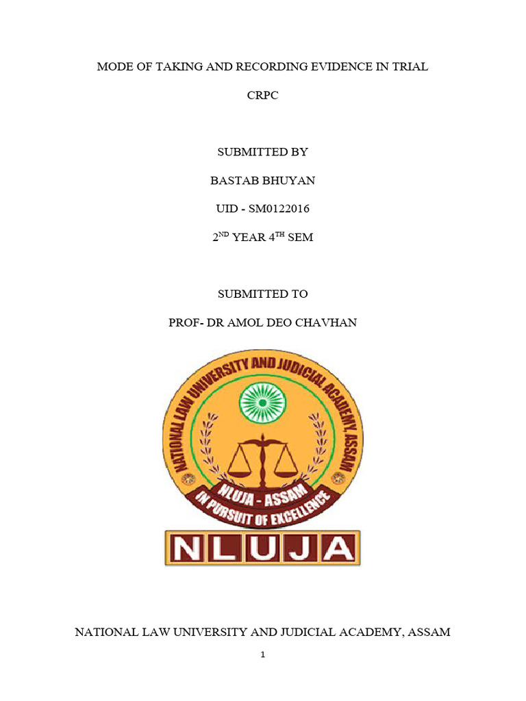 CRPC Project | PDF | Evidence (Law) | Witness