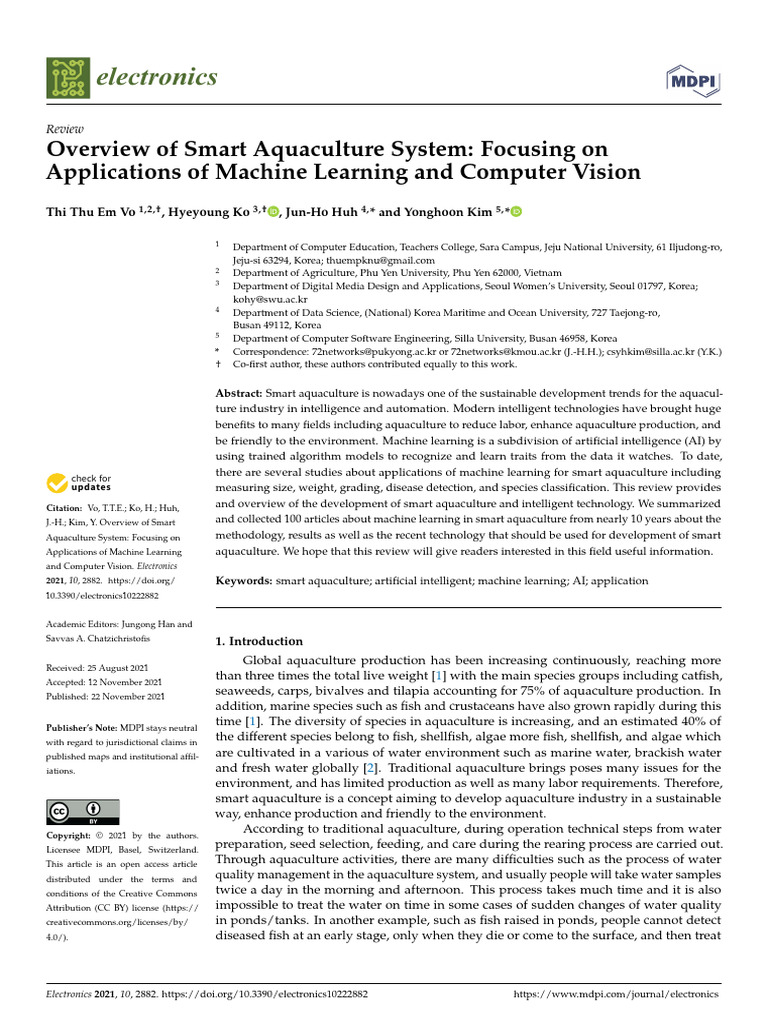 Smart Aquaculture System Analysis | Download Free PDF | Machine ...