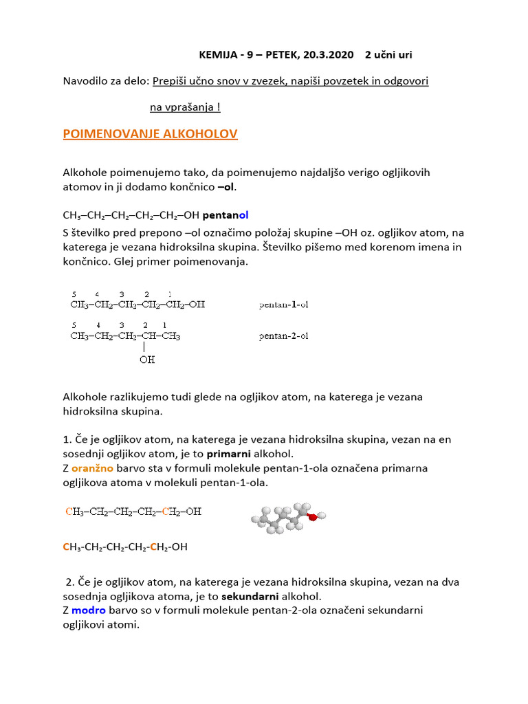 Kemija - 9 - 27.3.2020 | PDF