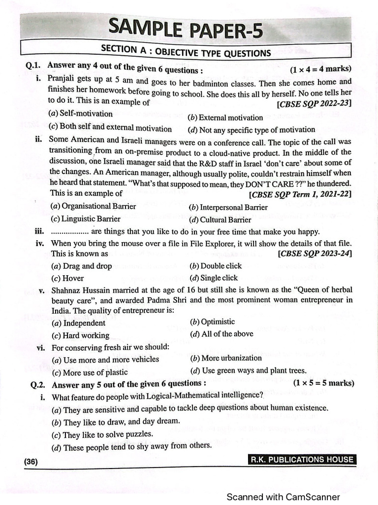AI SAMPLE PAPER 5 | PDF