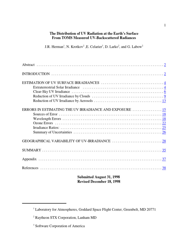 UV Distribution | PDF | Scattering | Ultraviolet