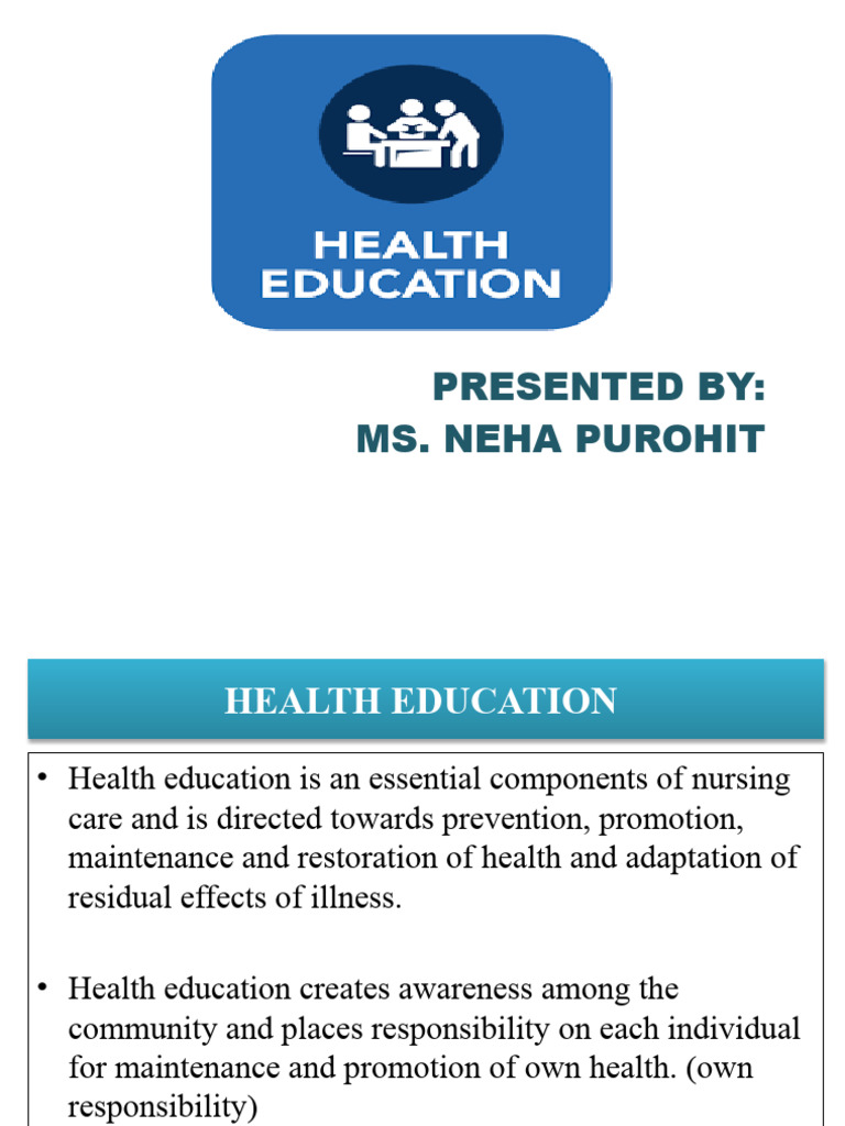 Health Education | PDF | Communication | Health Education