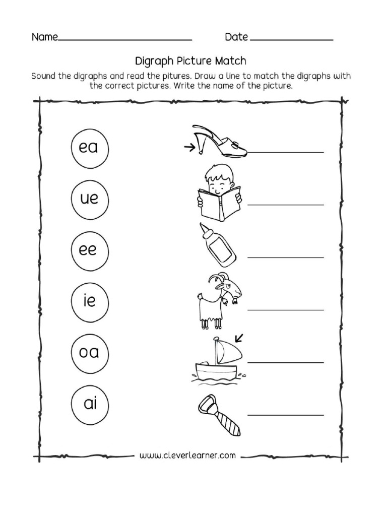 Kindergarten Worksheets On Vowel Digraph Preschool Vowel Digraph 5g | PDF