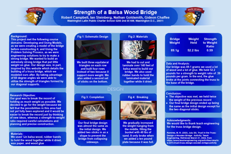 Balsa Wood Bridge Poster - Nathan Ian Robert Gideon | PDF | Truss | Wood