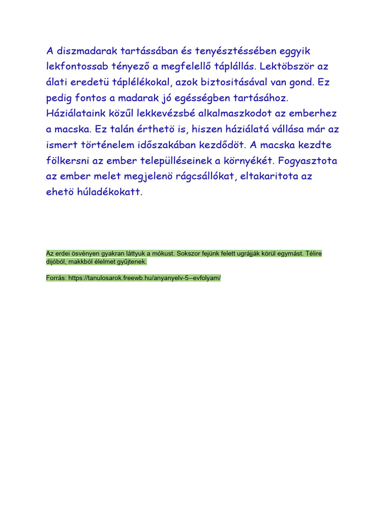 A Diszmadarak Tartássában És Tenyésztéssében Eggyik Lekfontossab ...