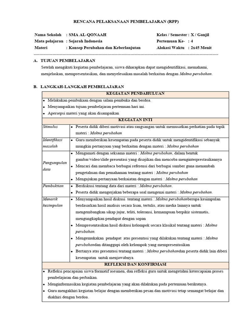 RPP 2 - Konsep Perubahan Dan Keberlanjutan | PDF | Karier & Perkembangan