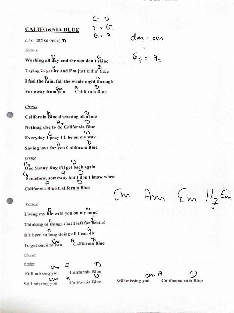 California Blue Chords | PDF