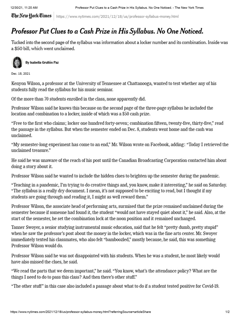 The New York Times (NYT) Article | PDF