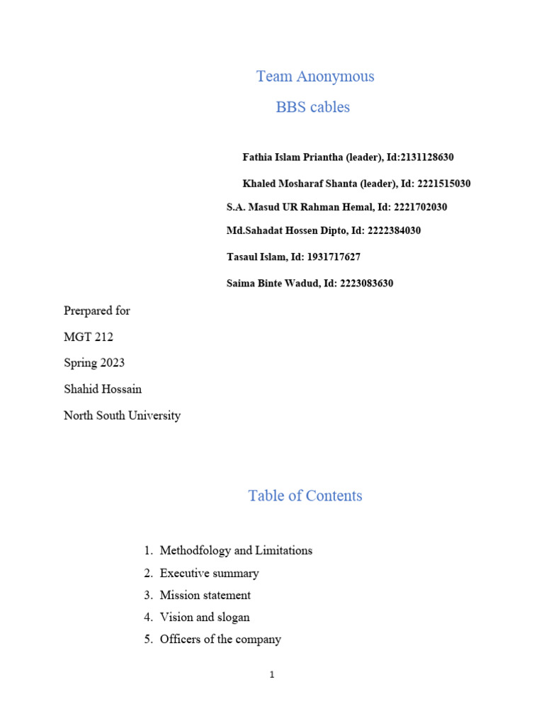 MGT Group Project | Download Free PDF | Swot Analysis | Leadership