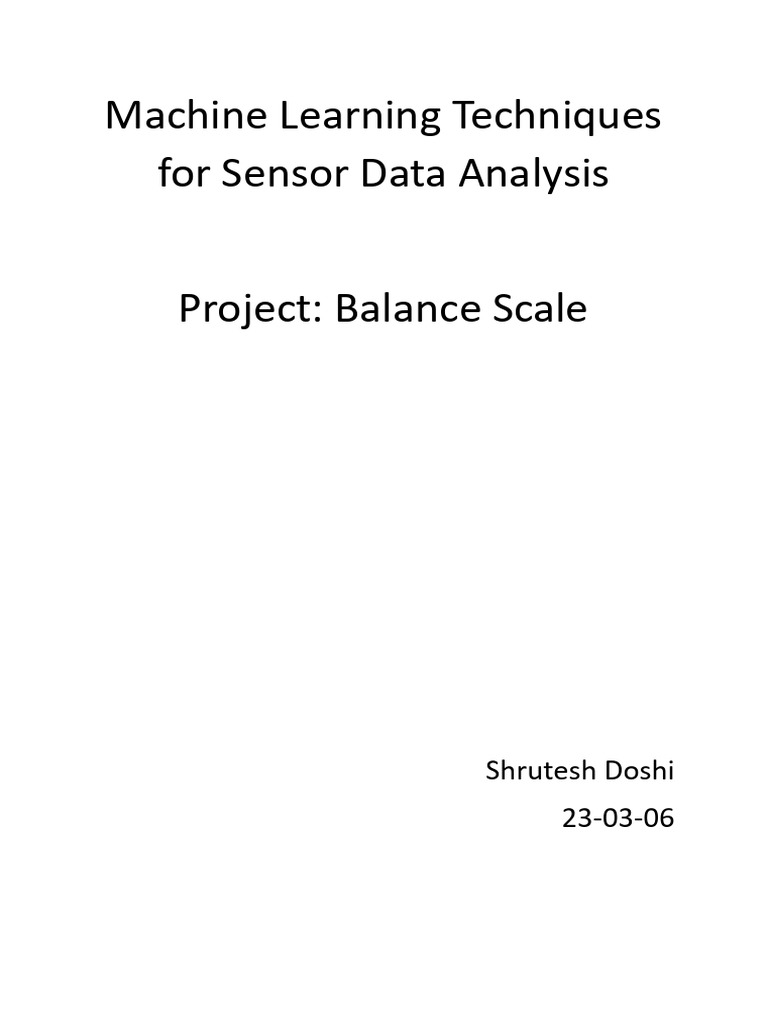 Machine Learning Techniques for Sensor Data Analysis | PDF ...