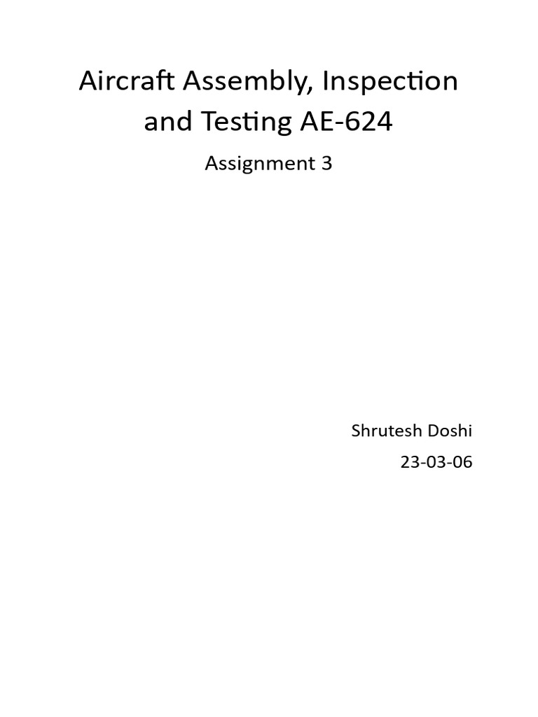 Aircraft Assembly Assignment 3 | PDF | Applied Mathematics Aircraft Assembly Assignment 3 | PDF | Applied Mathematics