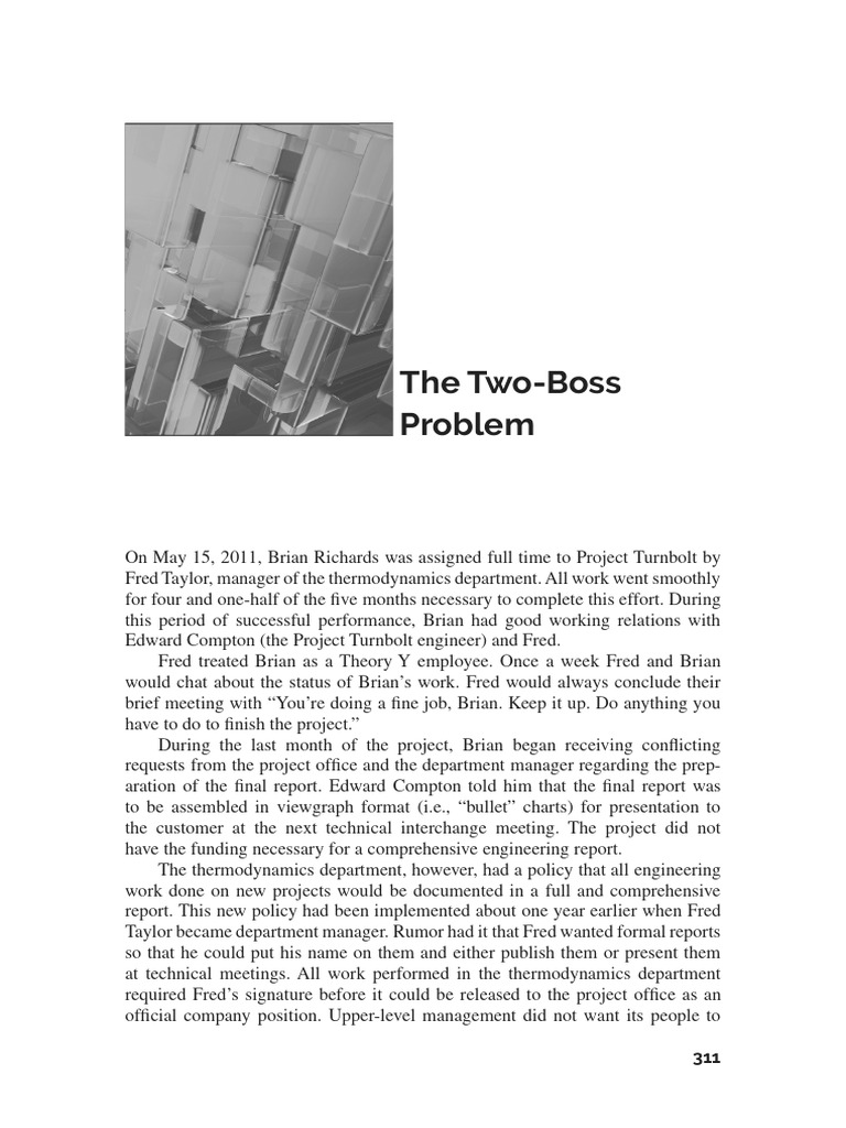 The Two-Boss Problem | PDF