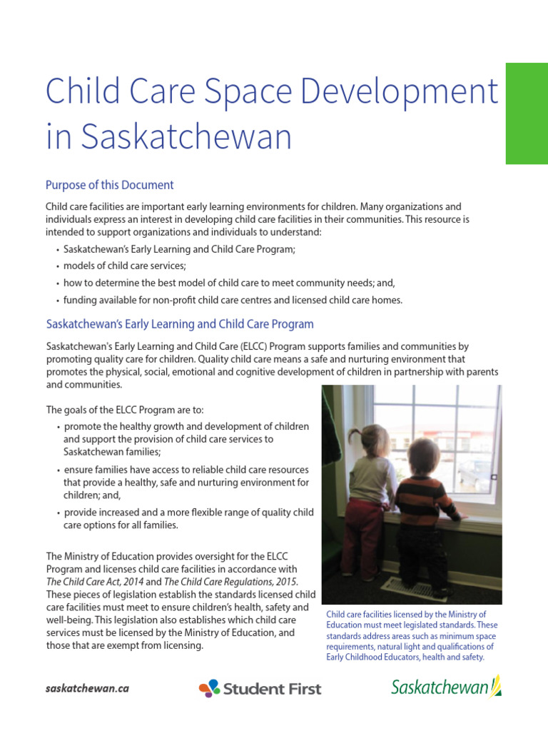 Child Care Space Development in SK - 2019 | PDF | Child Care | Preschool